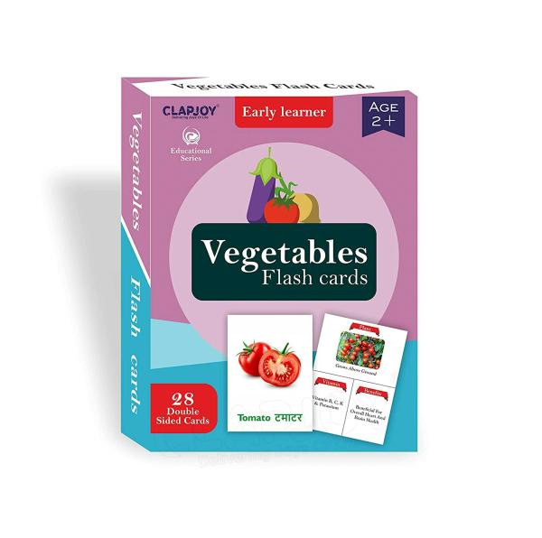 Clapjoy Multicolor Double Sided Flash Cards For Kids -Vegetables - 24 ...