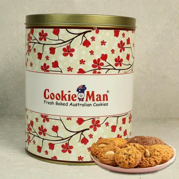 Cookie Man Assorted-cookies 600 g Tin Container plain - JioMart