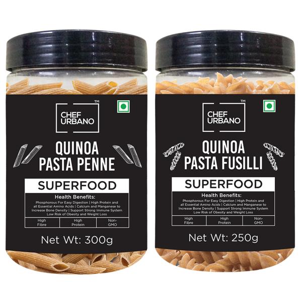 Chef Urbano Quinoa Pasta Penne 300g & Quinoa Pasta Fusilli 250g - JioMart