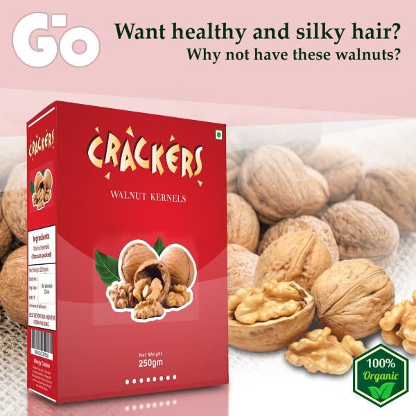 Go Crackers Walnut Kashmiri Brown| Walnuts Dry Fruits Kernels Without Shell 250 gm| Akhrot Giri ...