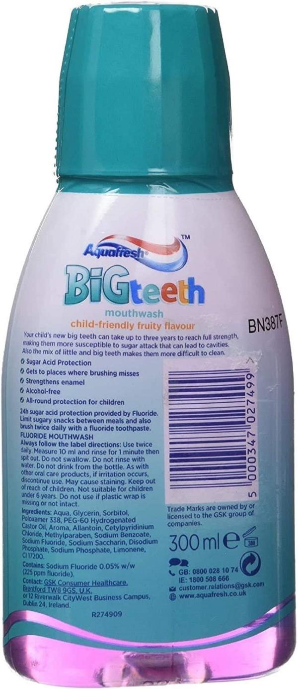 Aquafresh Big Teeth Mouthwash Original Fruity Flavour 300 ml - JioMart