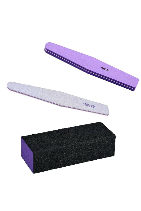 Sminakh Purple Acrylic 1 Block Buffer, 1 Soft Buffer, 1 Hard Buffer ...