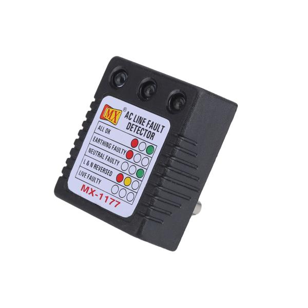 MX AC Electrical Line Fault Detector 3 Pin Socket Tester Automatic ...