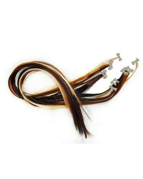 LYTIX Golden Brown Synthetic Hair Color Hair Streak Extension Pins for ...