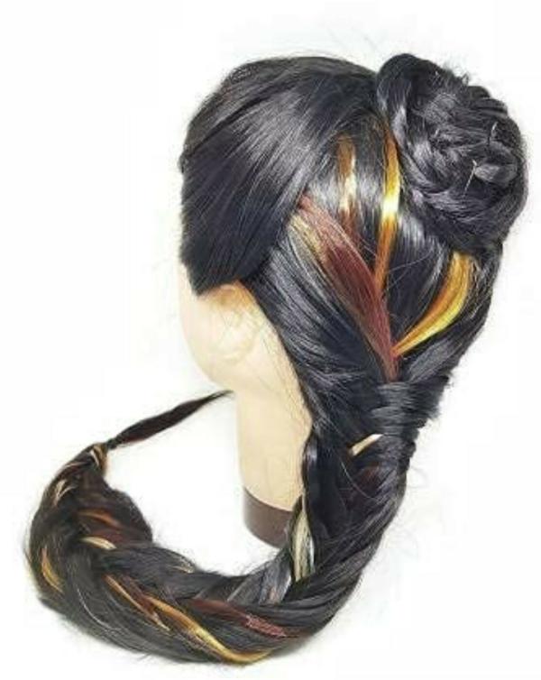 LYTIX Golden Brown Synthetic Hair Color Hair Streak Extension Pins for ...