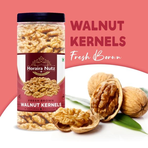 Horaira Nutz 100% Natural Brown Walnut Kernels 500g ( Pack of 2 Each 250g ) Kashmiri Akhrot Giri ...