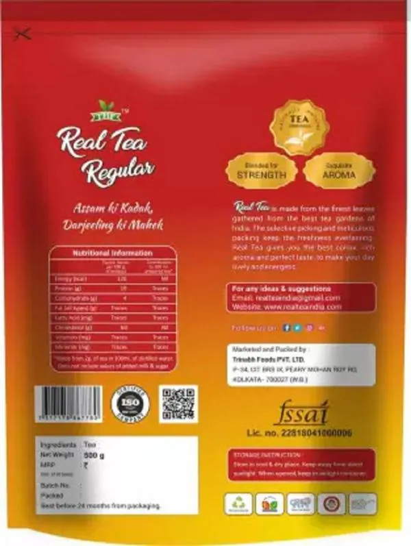 THF Real Tea Regular, Assam Teas, Unflavoured Black Tea Pouch, 500 G ...