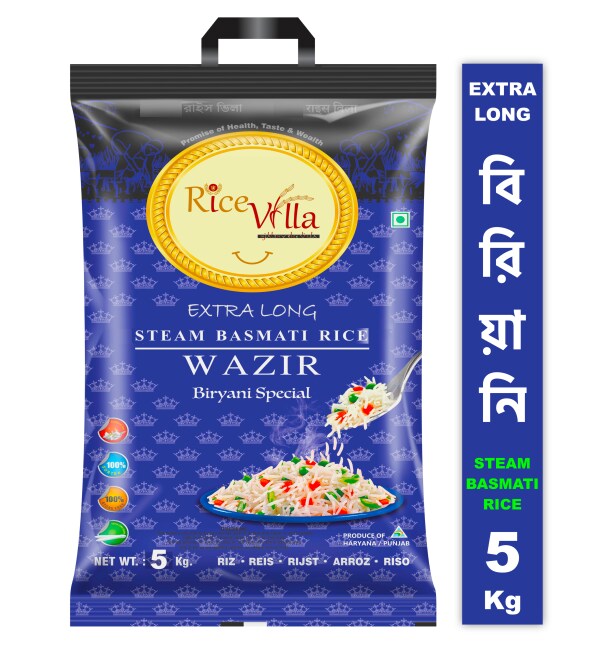 Rice Villa | Wazir | 5 kg |1121 XXL Sella Basmati Rice | Biriyani ...