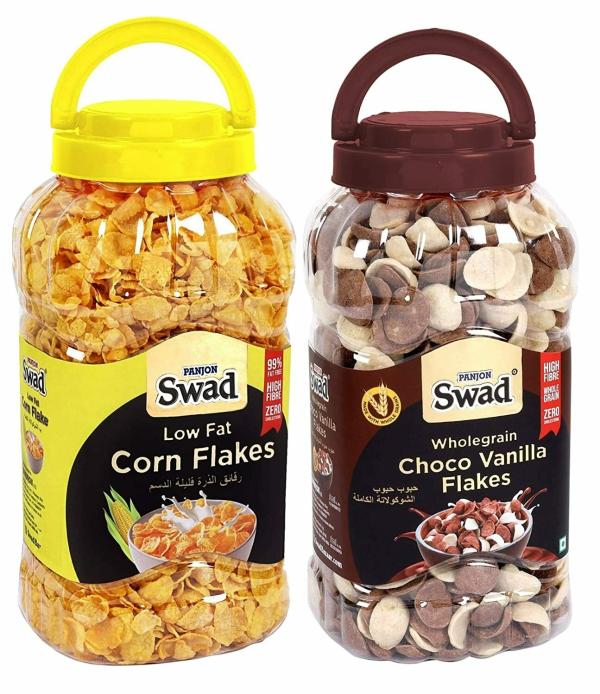 Swad Corn Flakes & Choco Vanilla Flakes (Wholegrain Choco Breakfast ...