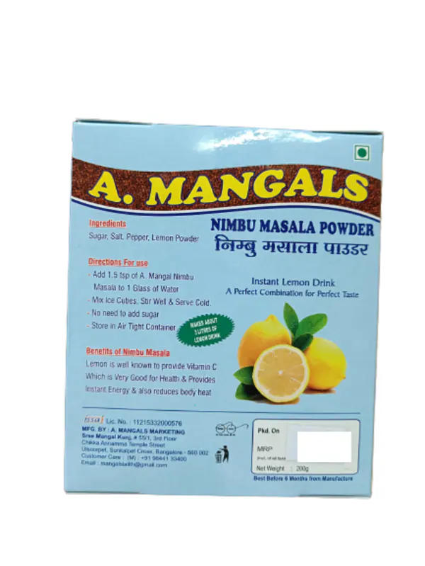 A. Mangals Nimbu Masala Powder - Instant Masala Lemon Juice Powder ...