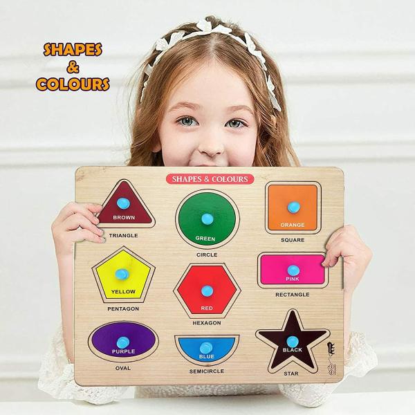 Grest Big Wooden India Map, Shapes and Colors Puzzle with Knobs ...