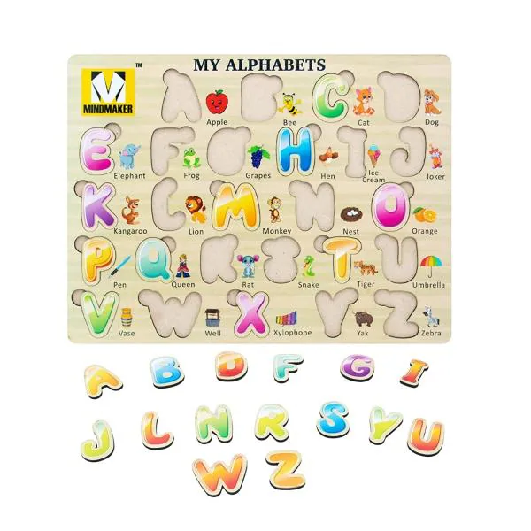 MINDMAKER Wood Educational Puzzle Brain Teasers Toy - 3 Year and Up ...