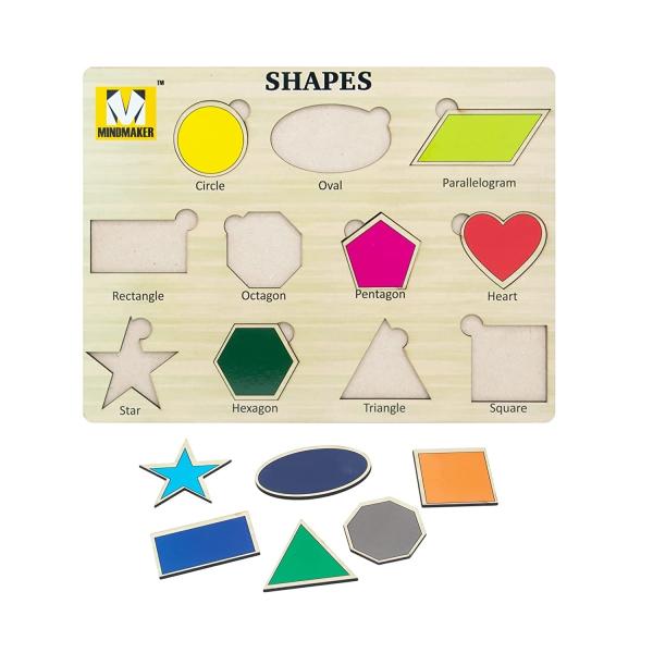 MINDMAKER Wood Educational Puzzle Brain Teasers Toy - 3 Year and Up ...