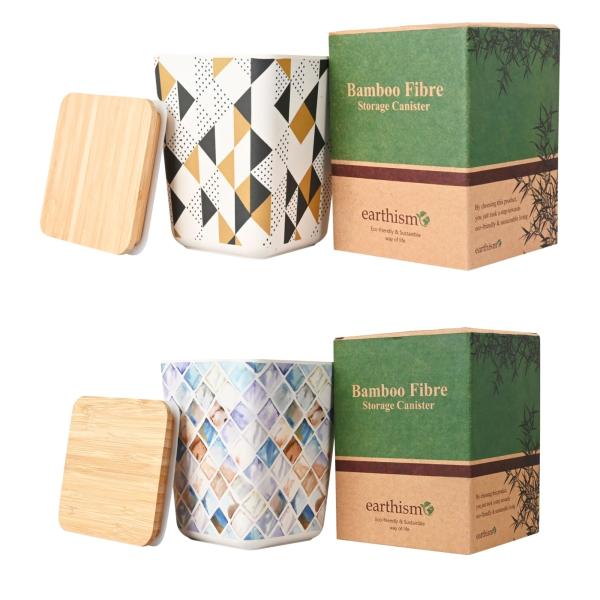 Earthism Eco-Friendly Bamboo Fibre Canister / Storage Container Air ...