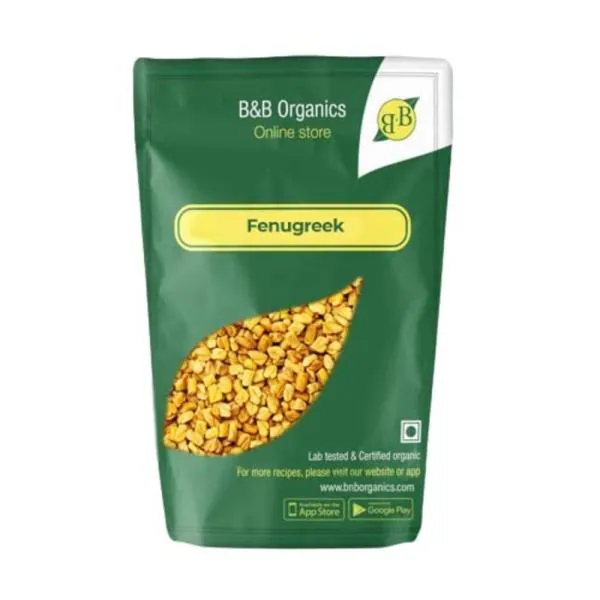 B&B Organics Fenugreek (250 g) / Methi Dana / Vendhayam / Menthi Ginja ...