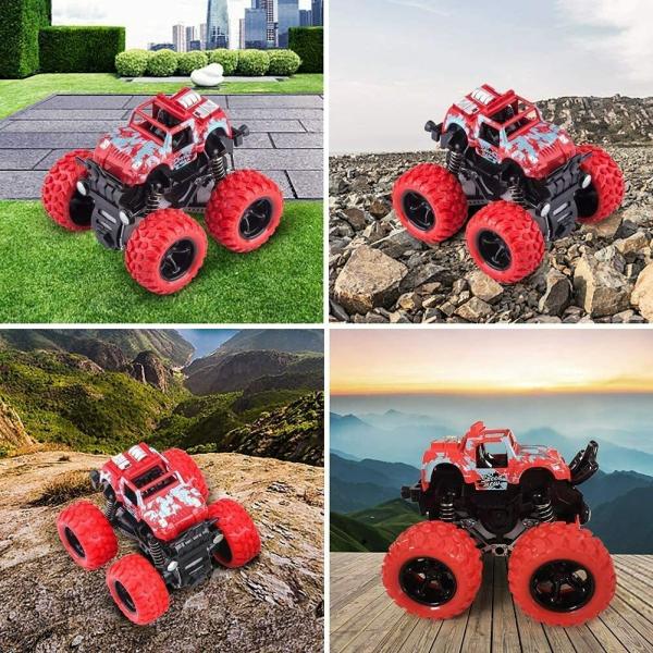 MIMY Mini Monster Truck Friction Powered Cars Toys, 360 Degree Stunt ...