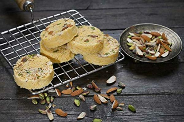 Bhagats Heera Sweets Kesar Badam Halwa and Son Roll with Almonds and ...