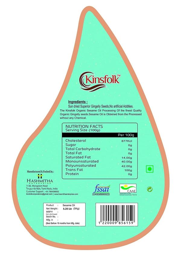Kinsfolk Cold Pressed Gingelly/Sesame Oil ( Virgin, Chekku/Ghani ...