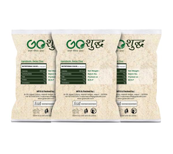 Goshudh Best Quality Jau Atta-1Kg Each (Pack Of 3) Barley Flour (3000 g ...
