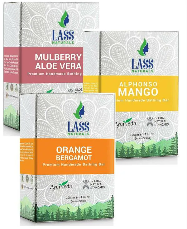 LASS NATURALS Mango Handmade Soaps 125 g (Pack of 3) - JioMart