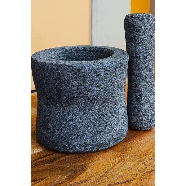 Subaa Stone Mortar / Pestle Mortar / Okhli Masher / Khalbatta Stone ...