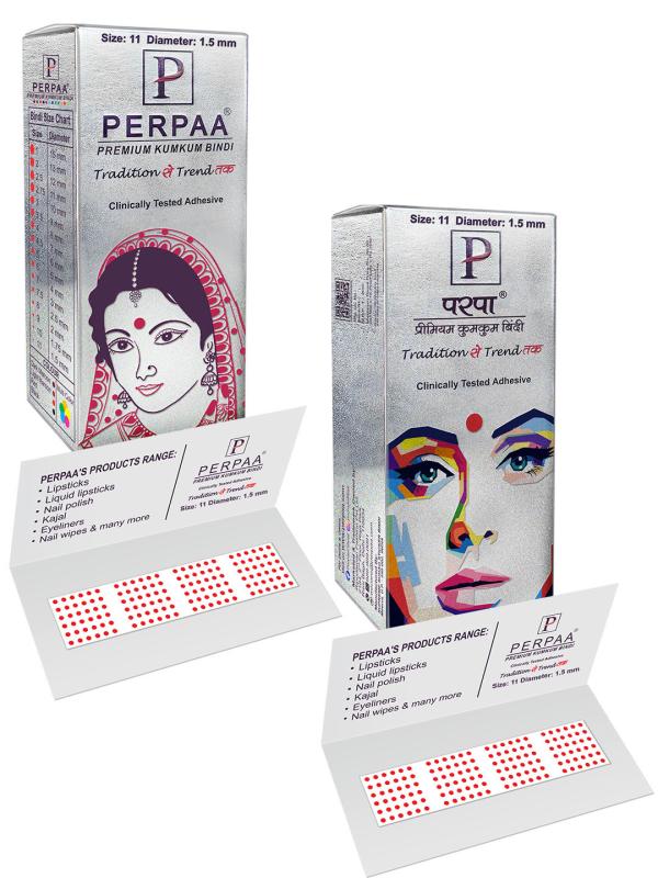 PERPAA Kumkum Red Round Bindi Book for Ladies Forehead Pack of 2-15 ...