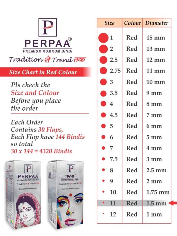 PERPAA Kumkum Red Round Bindi Book for Ladies Forehead Pack of 2-15 ...