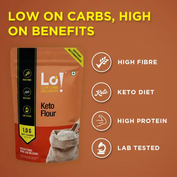 Lo! Low Carb Delights - Keto Flour 1Kg (No SOYA) | 1g Net Carb Per Roti ...