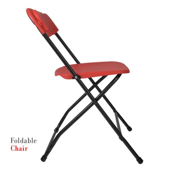 Supreme Furniture Amity Polypropylene Folding Without Arm Chair (Set of 6, Red) - JioMart