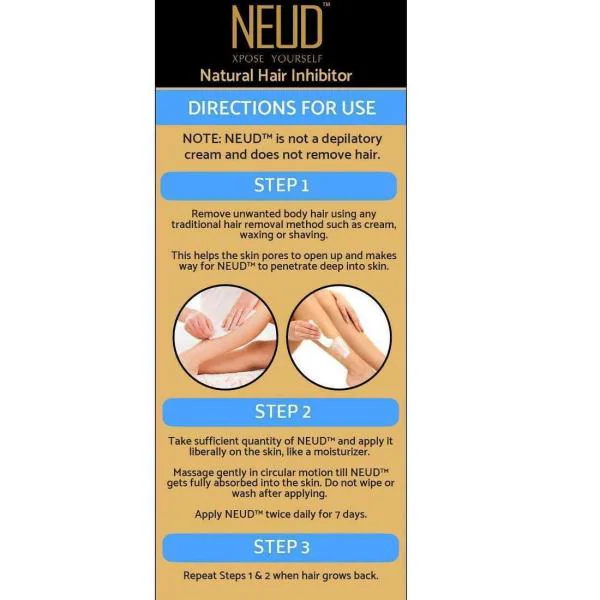 NEUD Natural Hair Inhibitor for Men & Women - 2 Packs (80 gm each ...