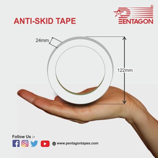 PENTAGON GP+ Anti-Skid Tape, 24mm(W) x 06mtr (L), Colour Black/Yellow ...