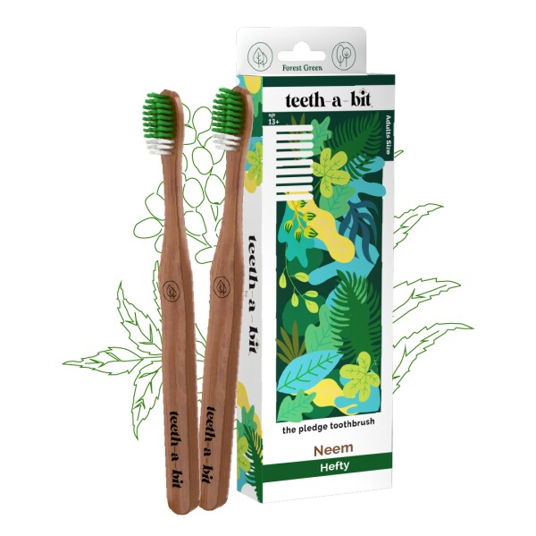 teeth-a-bit The Pledge Therapeutic Neem Toothbrush Adult Hefty Handle ...