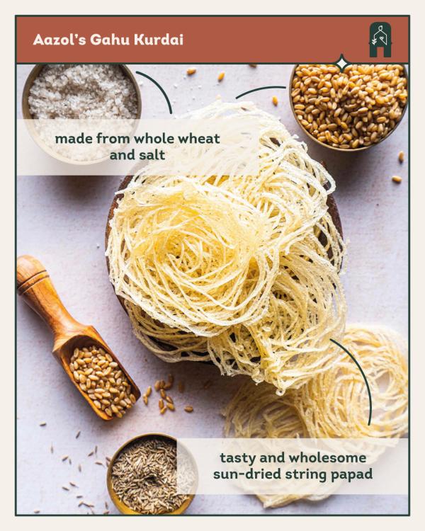 Gahu Kurdai: Whole-wheat String Papad - 200g - JioMart
