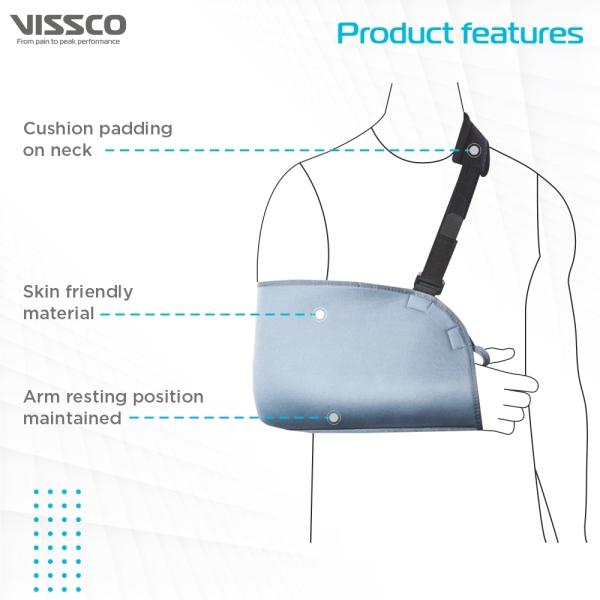 Vissco Shoulder Support Adjustable Arm Pouch Sling For Fracture Support ...