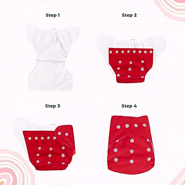 MY NEWBORN Cloth Diapers with 1 Microfiber Insert (Pack of 1, Red ...
