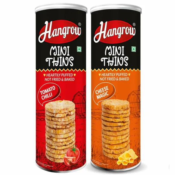 Hangrow Mini Thins a Healthy SnackTomato Chilli,Cheese 90g (Pack of 2 ...