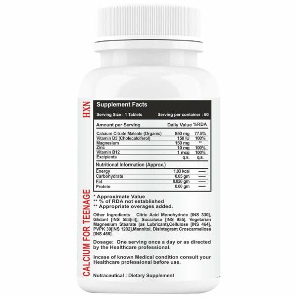 HXN Calcium Tablets For Kids - 60 Tablets - JioMart
