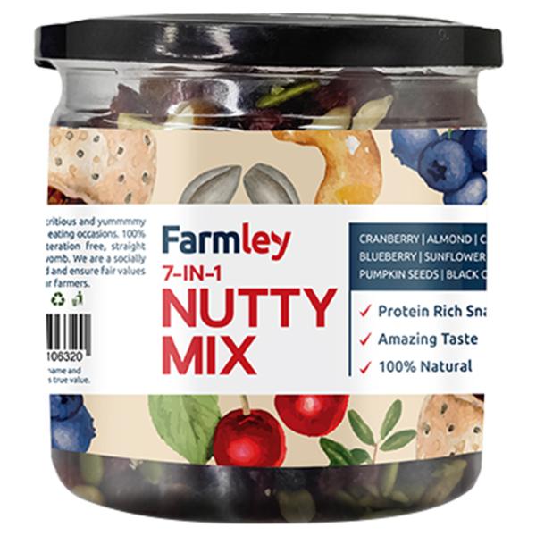 Farmley 7 in 1 Nutty Trail Mix Protein Rich Snack Jar 200 g - JioMart