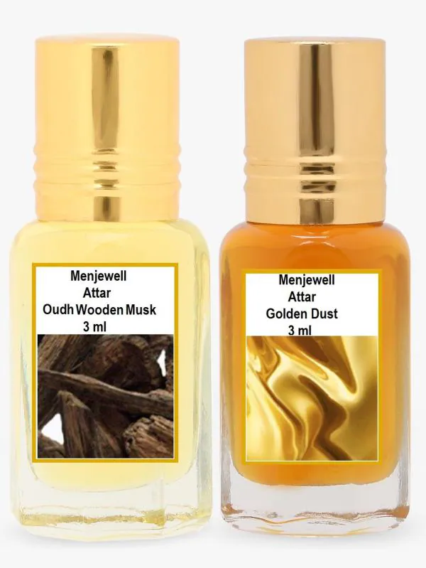 Menjewell Pack of 2PC Attar Oudh wooden musk ,Golden dust 3ml Floral ...