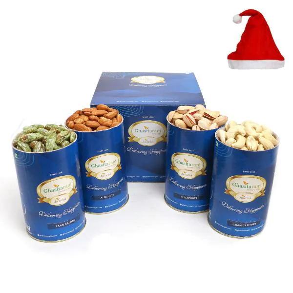 Jaiccha Christmas Gifts Cashews Almonds Pistachios Paan Raisins Cans