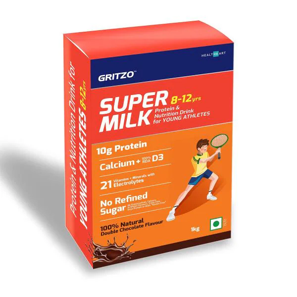Gritzo SuperMilk 8-12y (Young Athletes), Kids Nutrition & Health Drink ...