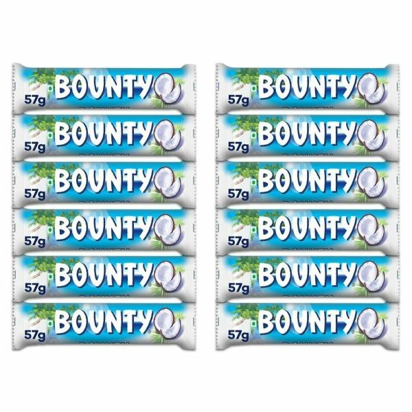 Bounty Coconut Chocolate Bar - 57g (Pack of 12) - JioMart