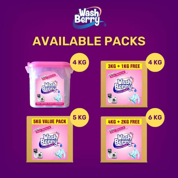 Washberry Matic Detergent Washing Powder 4 KG Front Load And Top Load ...