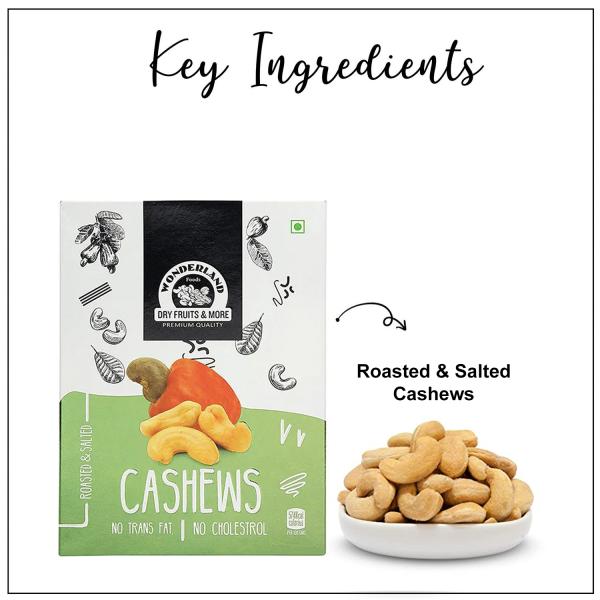 Wonderland Foods Rosted & Salted Flavoured Cashew (Kaju) 1Kg (200g X 5) - JioMart