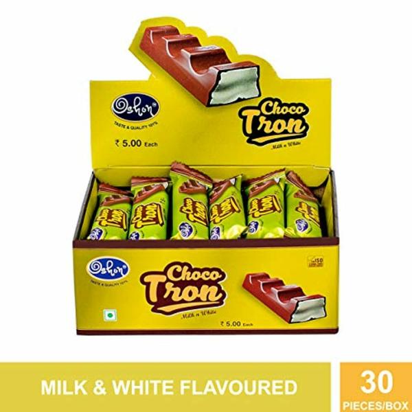 Oshon Milk And Dark Chocolate Bars Choco Tron Multi-Flavoured Milk 30 Pcs Per Box - JioMart