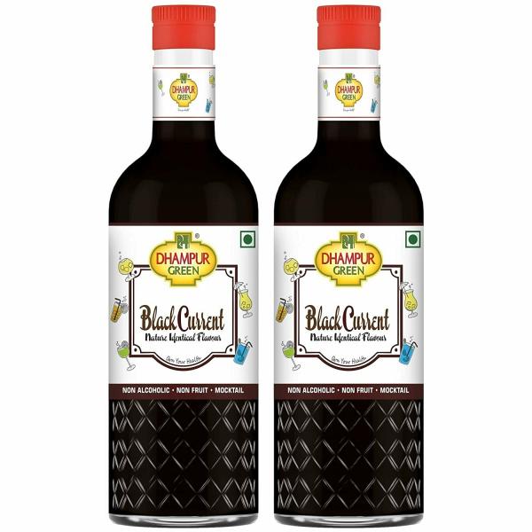 Dhampur Green Black Currant Mocktail Syrup (300ml each ) | Pack of 2 ...