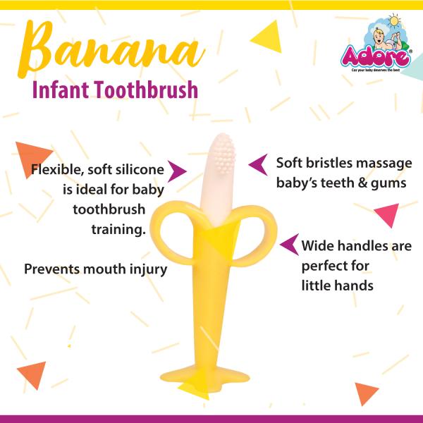 Adore Baby Basics Kids Banana Toothbrush - Yellow - JioMart