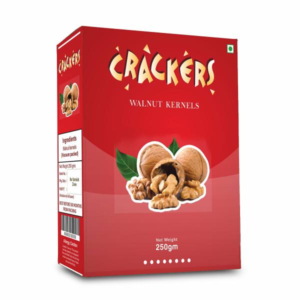 Go Crackers Kashmiri Brown Halves Walnuts Kernels Without Shell, 1 KG (250g x 4)| Akhrot ...