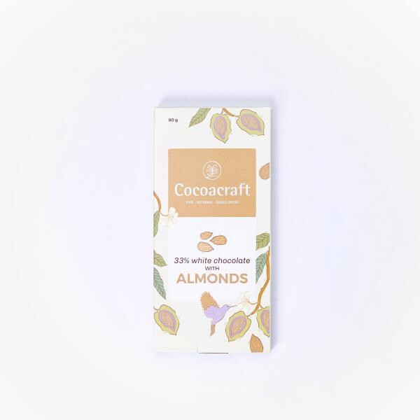 Cocoacraft White Chocolate With Roasted Almonds 80 G - JioMart