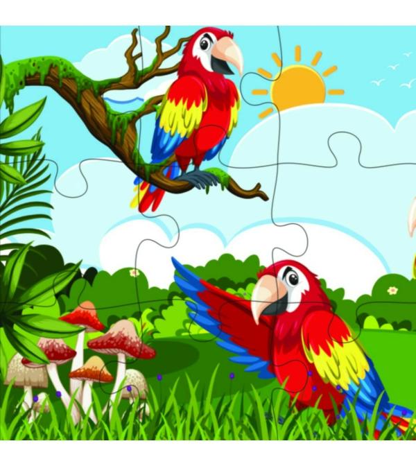 Fiddly's Birds Wood Jigsaw Puzzles for Kids 9 Pieces Pack of 4 - JioMart